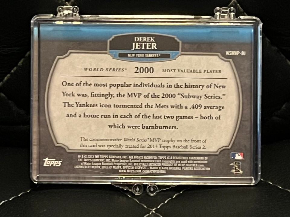 2013 Topps 2000 World Series MVP Trophy Card Yankees Derek Jeter ...
