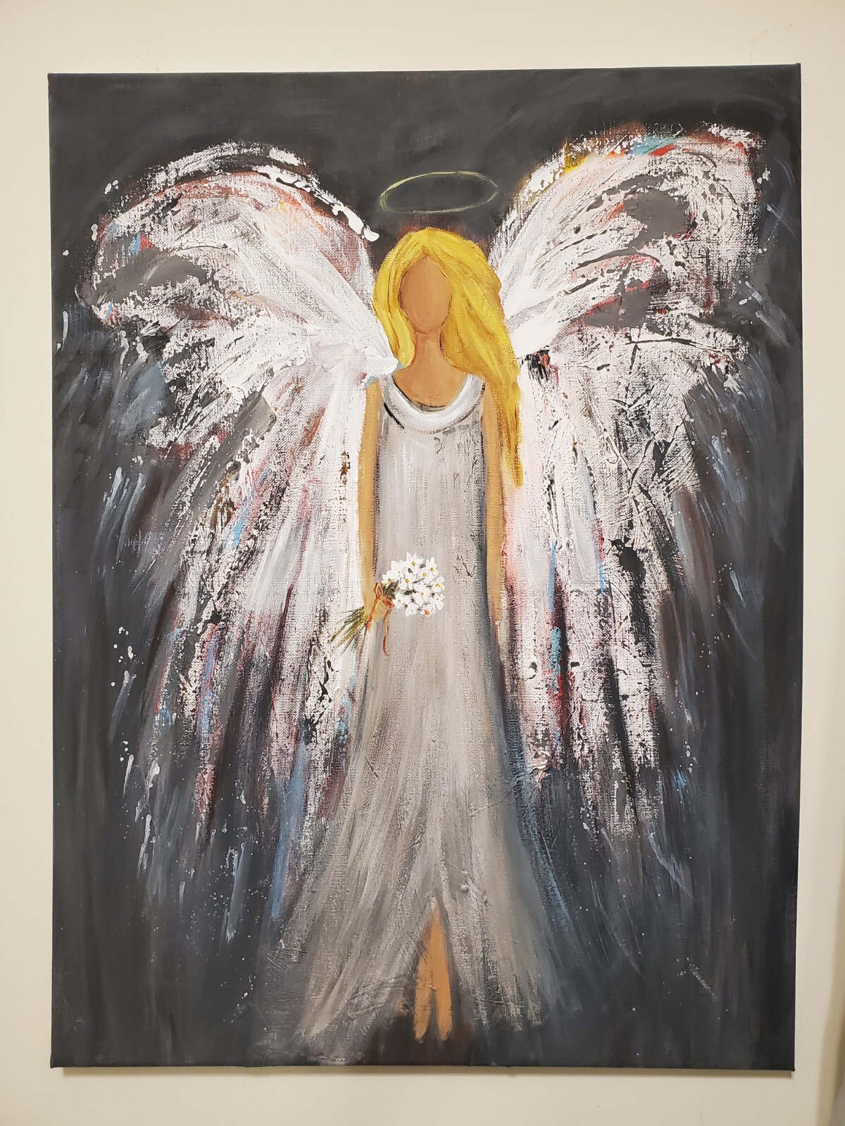Angel Soul art abstract wings dress original painting spiritual 18x24 ...