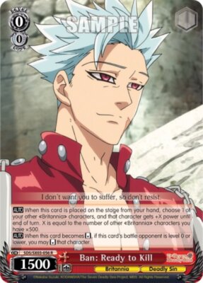 Ban: Ready to Kill - SDS/SX03-056 - R Near Mint WEISS The Seven Deadly ...