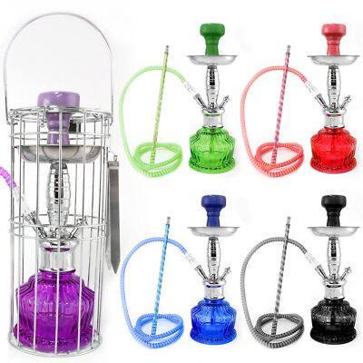 Mya QT Style Premium Brass Solid Hookah with Cage Shisha Set Complete ...