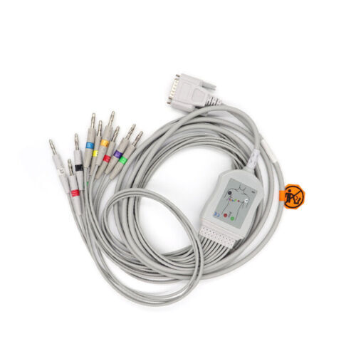 Fit For Edan SE-1200 SE-12 Express ST-1212 ，15pin ECG/EKG 12 Leadwire ...
