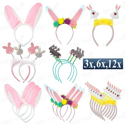 3x - 20x Easter Bunny Ear Headband Plush Rabbit Ear, Fancy Dress Party ...