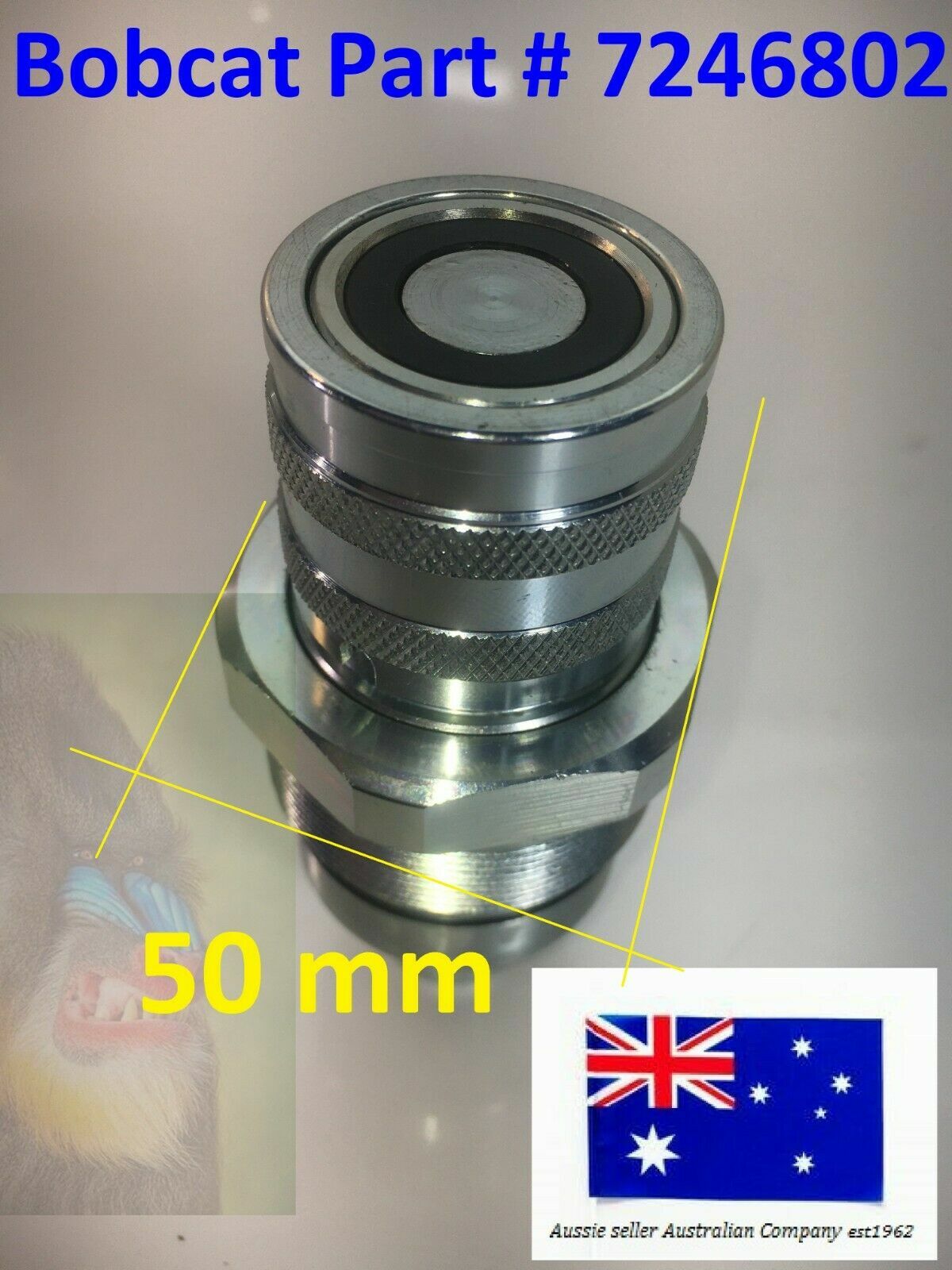 Hydraulic Female FFH Flat Face Quick Coupler fits Bobcat 7246802 48mm 1 ...