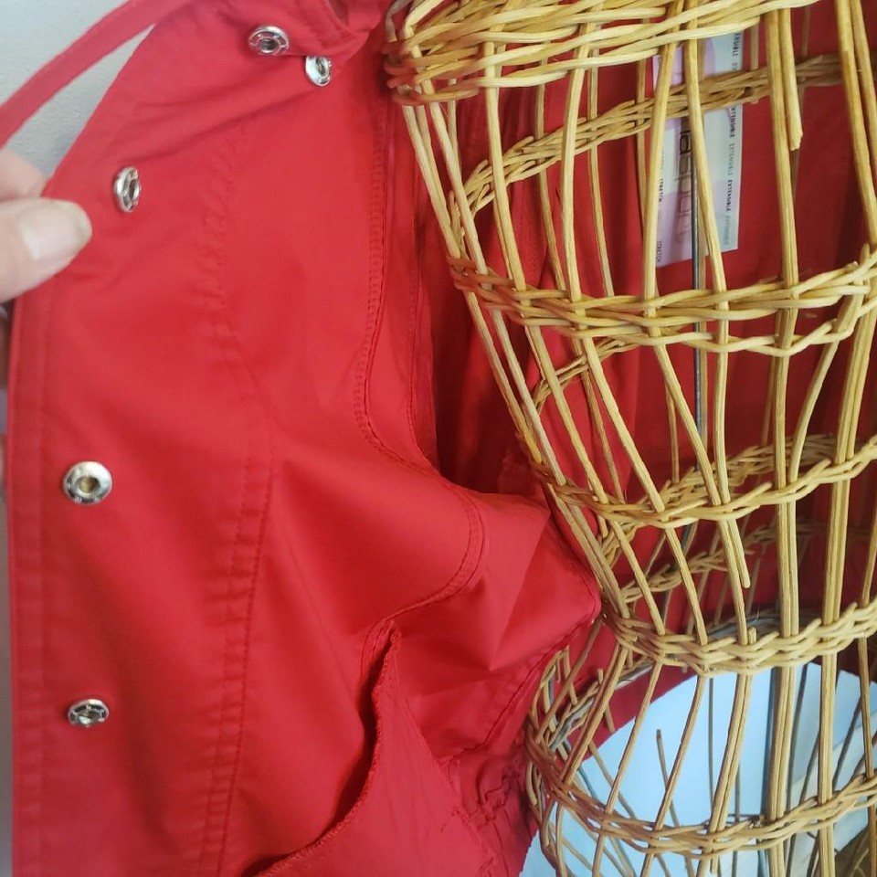 Lightweight Bright Red Spring Coat / Jacket Hood - Lana Sport Sz 8 & 16 ...