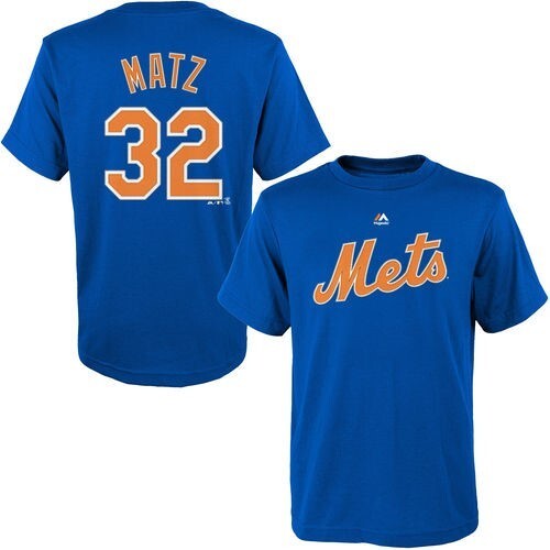 MAJESTIC YOUTH NEW YORK METS STEVEN MATZ NAME & NUMBER T SHIRT LARGE ...