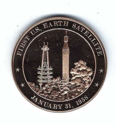 1958 NASA EXPLORER 1 FIRST U.S. EARTH SATELLITE LAUNCH ORBIT BRONZE ...