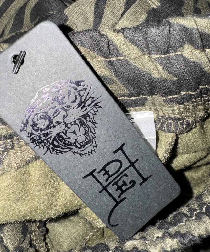 NEW Ed Hardy Jogger Men Medium Pants Sweatpants DRAGON ZEBRA CAMO | eBay