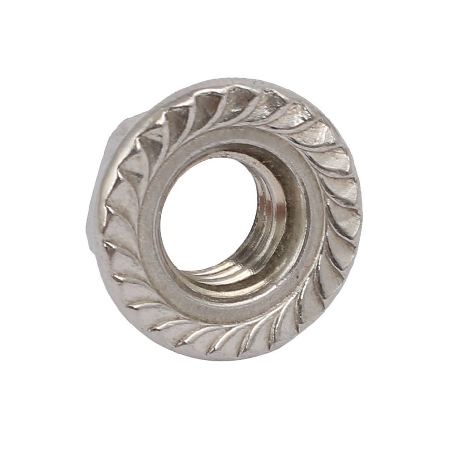 12pcs 3/8"-16 UNC Thread 304 Stainless Steel Hex Serrated Flange Nut ...