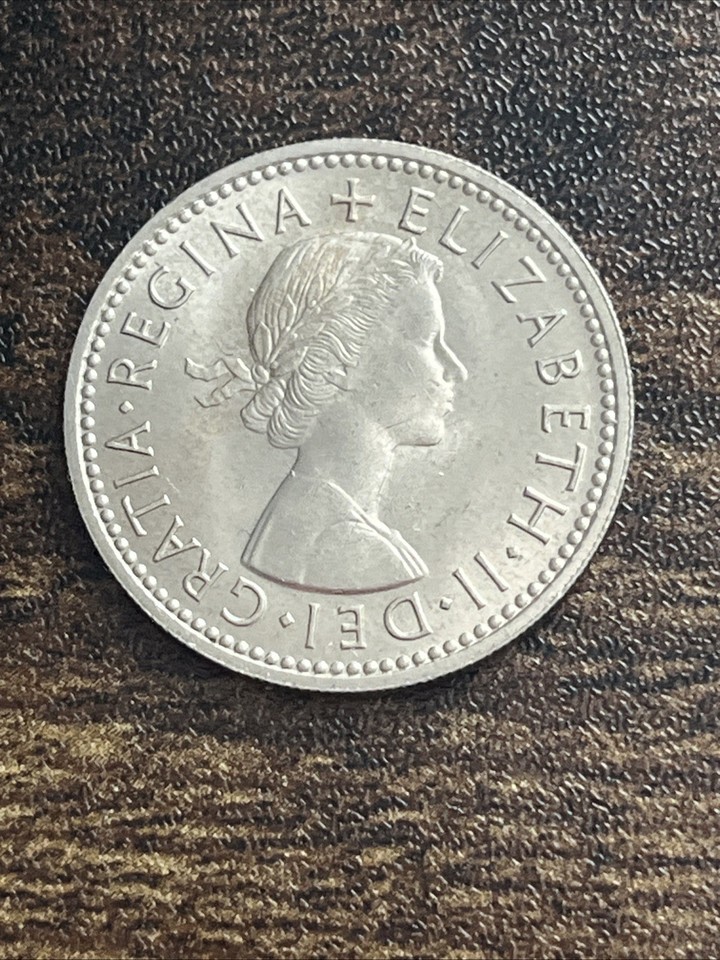 1962 Great Britain UK One 1 Shilling AU Almost Uncirculated Actual Coin ...