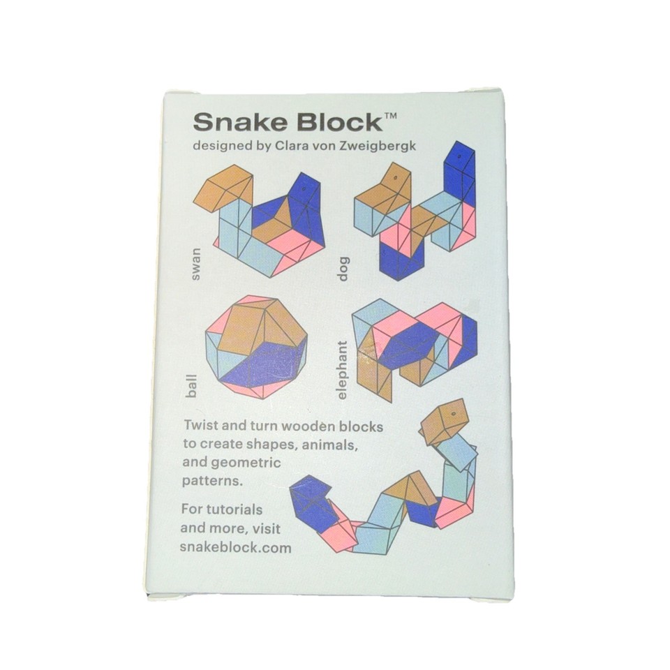 Areaware Snake Block Wooden Origami Puzzle Pink / Beige NIB | eBay