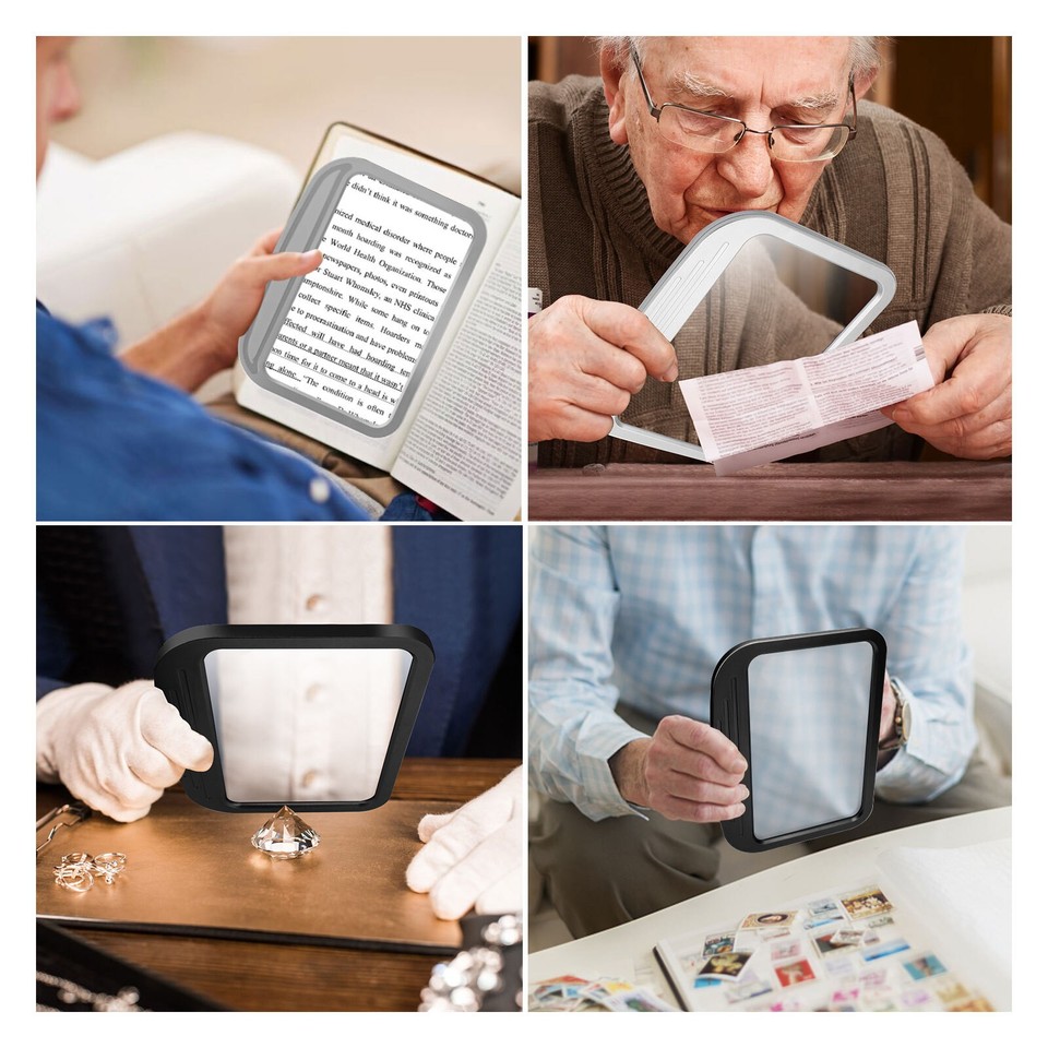 5X Large Full Page Handheld Magnifying Glass for Reading Small Prints ...