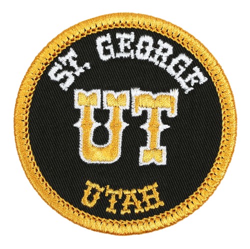 St. George Utah Embroidered Patch Black/Yellow Gold Iron-On Sew-On ...