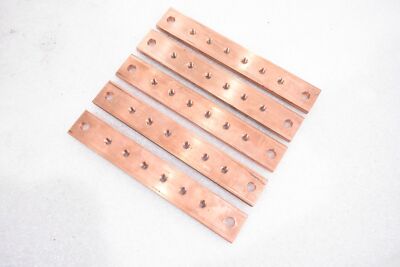 PURE COPPER BRACKETS, 6-1/2" L X 1" W X 1/4" H, 8 HOLE, 2.4LBS, (LOT OF ...
