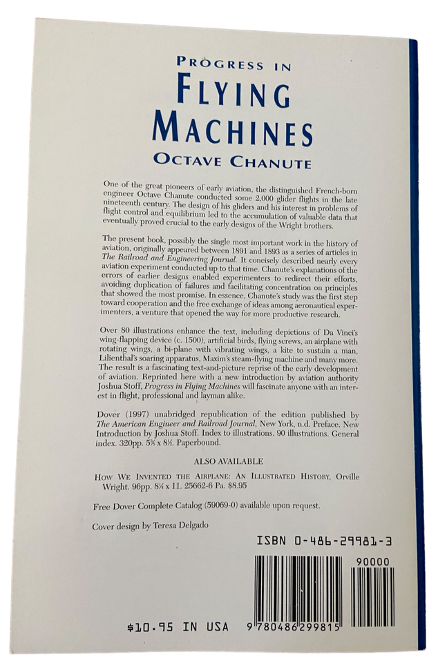 Progress in Flying Machines by Octave Chanute 1997 90 Illustrations ...