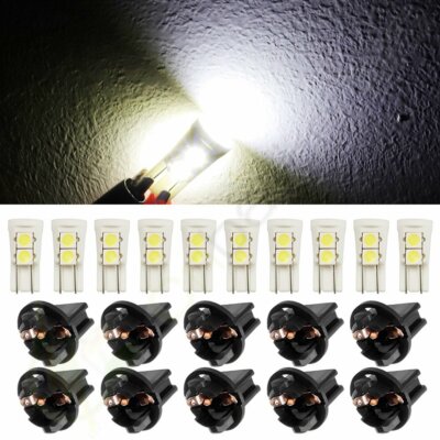 10 Pack PC168 T10 Twist Lock White T10 168 Led Cluster Gauge Dash Light ...