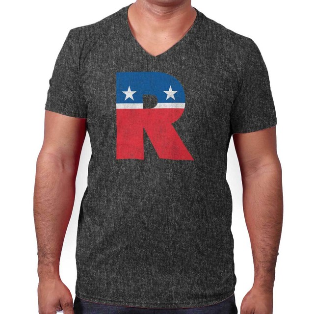 Republican Conservative America US Flag Patriot Right Wing V-Neck T ...