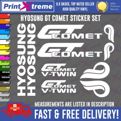 Hyosung GT COMET Decals/Stickers ALL COLOURS AVAILABLE Comet GT R GT ...
