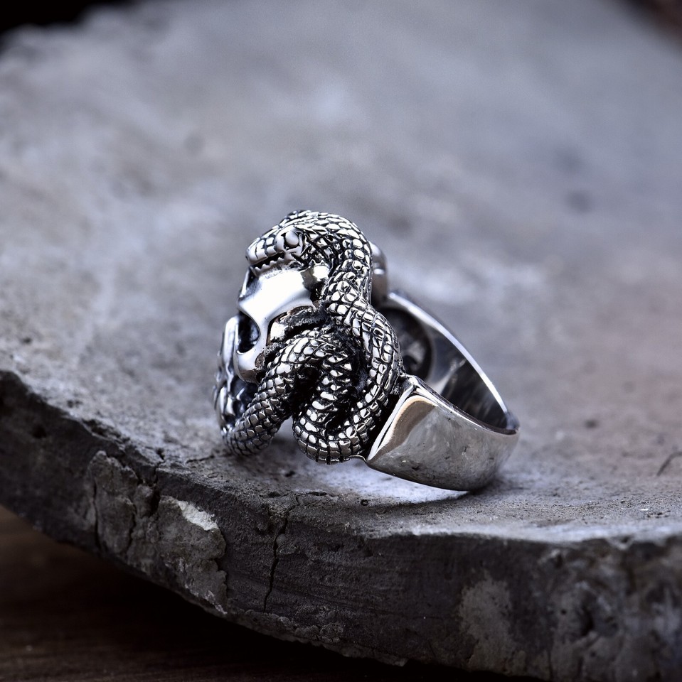 N25 Ring Skull With Snake Symbol By Tod And Reincarnation Silver 925 | eBay