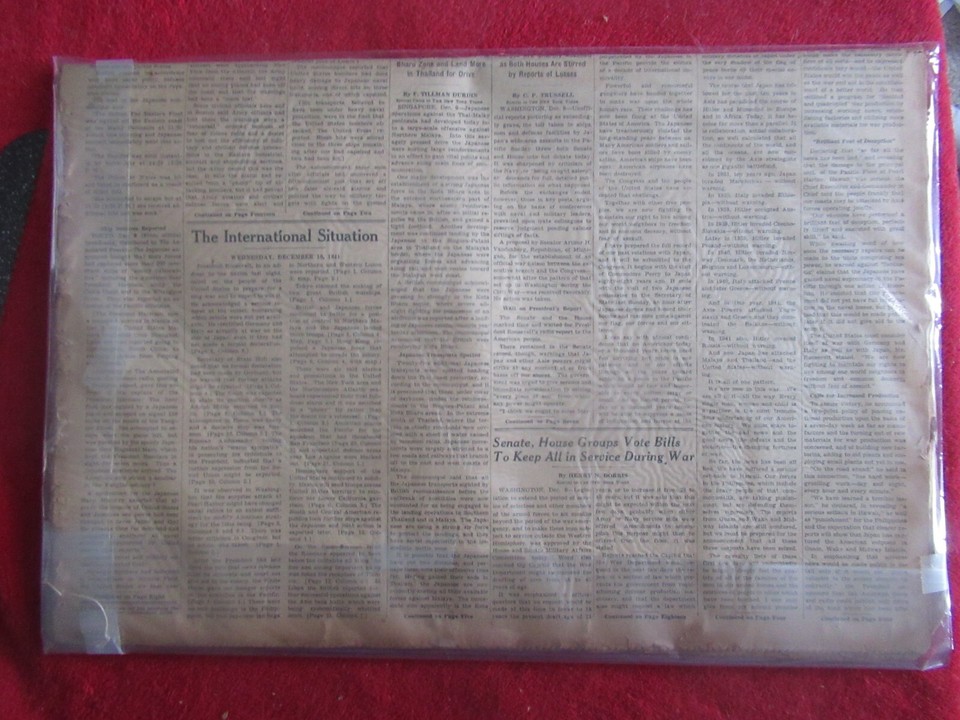 December 10, 1941 New York Times Newspaper British Battleships Sunk by ...