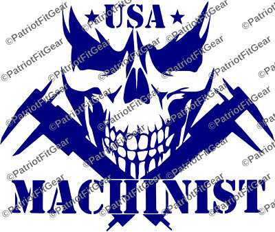 Machinist USA,American Machinist,Calipers,Skull,Micrometers,Sticker ...