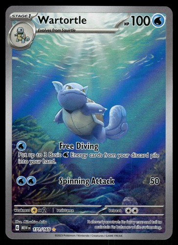 Wartortle Illustration Rare NM 171/165 Scarlet & Violet 151 Pokemon ...
