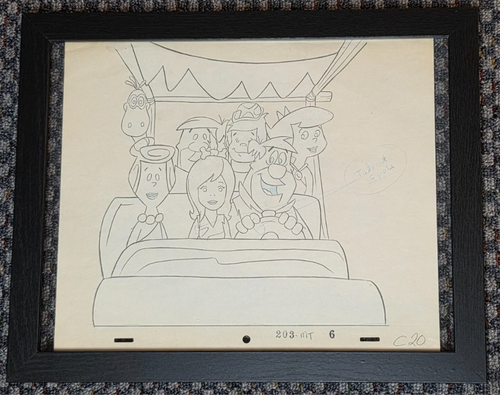 FLINTSTONES OPENING TITLES PRODUCTION ANIMATION DRAWING FRAMED - ALL ...