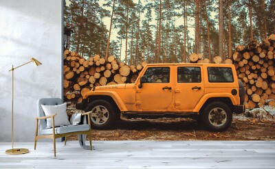 3D Car Trunk Woods G479 Transport Wallpaper Mural Self-adhesive ...