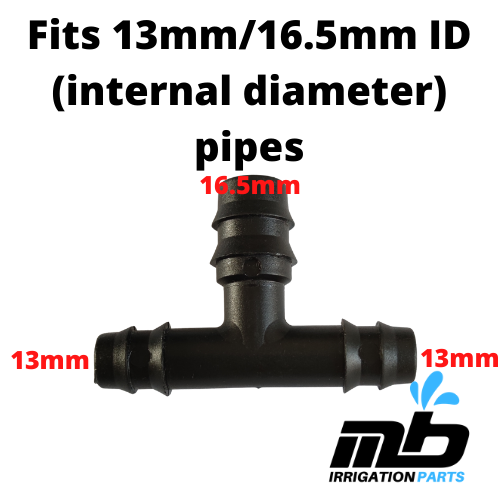 13mm ID 16mm OD Tee Elbow Hose Fitting Garden Irrigation Pipe Connector ...
