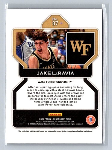 2022 Panini Prizm Draft Picks #87 Jake LaRavia | eBay