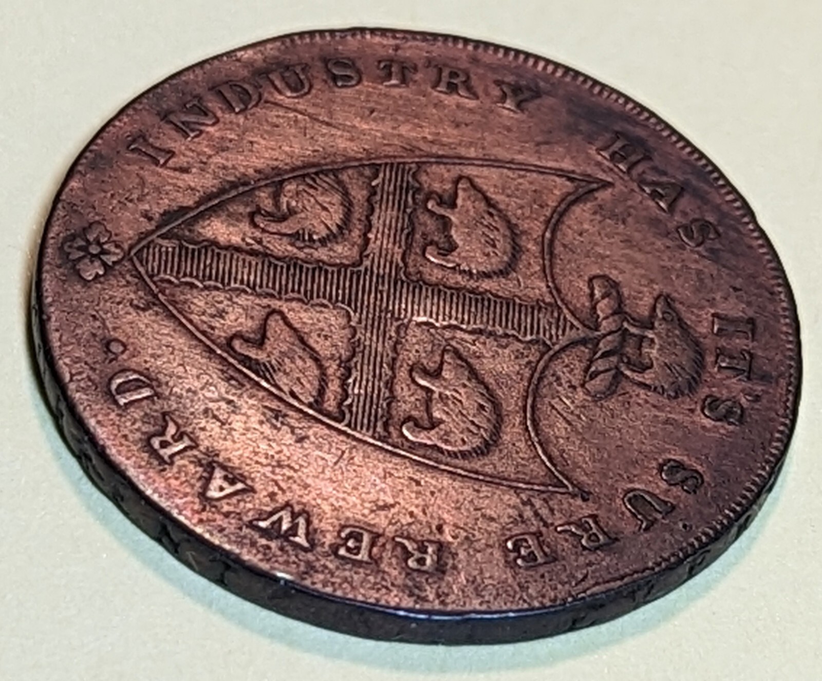 Birmingham-Warwickshire 1793 half penny Conder token Every Where D&H 50 ...