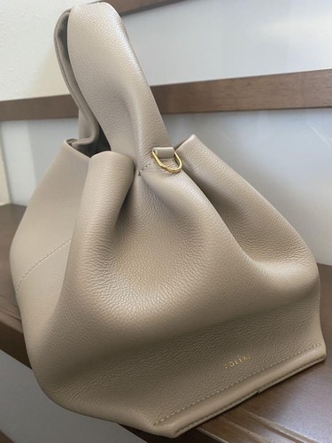 POLENE Numero Neuf Number Nine Mini Crossbody TAUPE White Leather USED ...