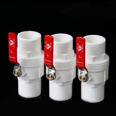 PVC Steel handle Compact Ball Valve Connection 20/25/32/40/50/63/75/90 ...
