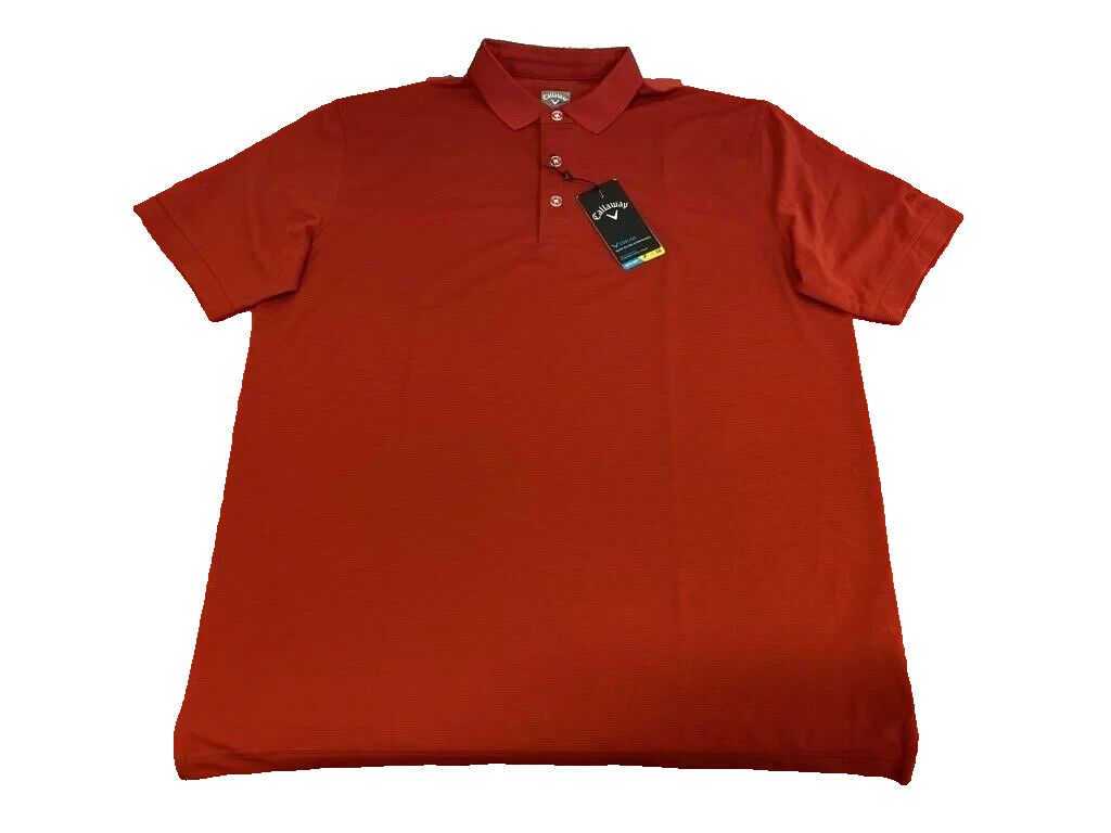 Mens Callaway Opti Dri Short Sleeve Golf Polo Shirt Size Large Red for ...