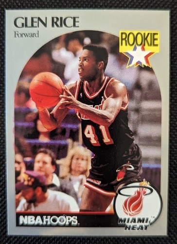 1990-91 NBA Hoops GLEN RICE RC #168 Rookie VG/EX+ Miami Heat | eBay