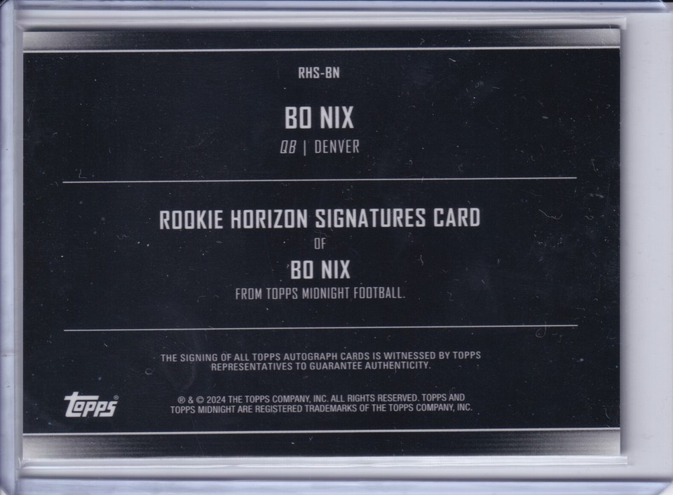 2024 Topps Midnight BO NIX Rookie Horizon Signatures Base Auto (RC ...
