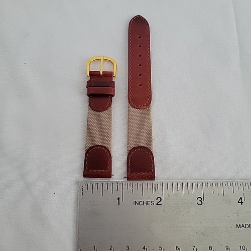 New Timex Leather Fabric Brown Tan Watch Band 18mm TX23318HN | eBay