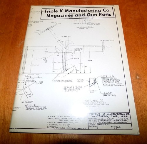 TRIPLE K MANUFACTURING CO. MAGAZINES AND GUN PARTS 1976 Magazine Guns ...