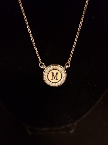 WGB Silvertone Necklace W/Initial "M" | eBay