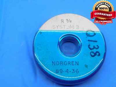 R3/8 19 BSPT PIPE THREAD RING GAGE .375 .3750 BRITISH TAPER R 3/8 ...