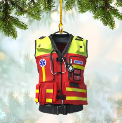 Emt Paramedic Safety Vest, Custom Shape Ornament Gift For Paramedic ...