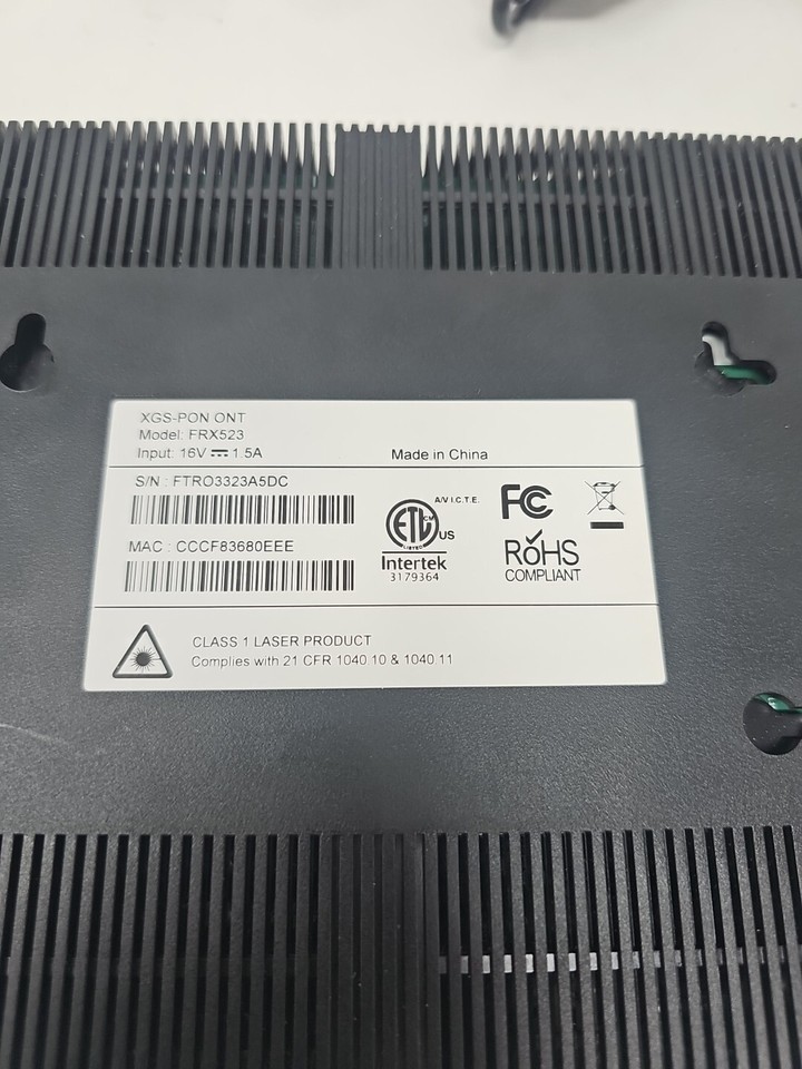 Frontier FRX523 Optical Network Terminal XGS-PON ON with ac adapter | eBay
