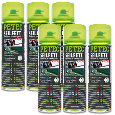 6x Petec 71650 500 ml Seilfettspray Versiegelung Drahtseilfett ...