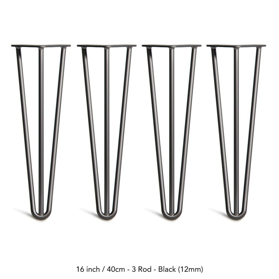 4x Premium Hairpin Table Legs + FREE Screws, Guide, AND Protector Feet ...