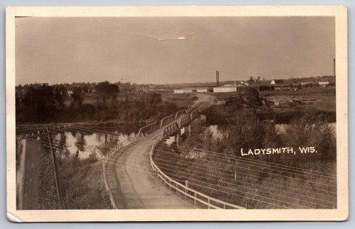 Ladysmith Wisconsin~Birdseye Triple Span River Bridge Entering Town ...