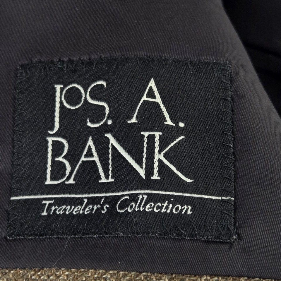 Jos. A Banks Travelers Collection Mens 46L Brown Birdseye Wool Blazer ...