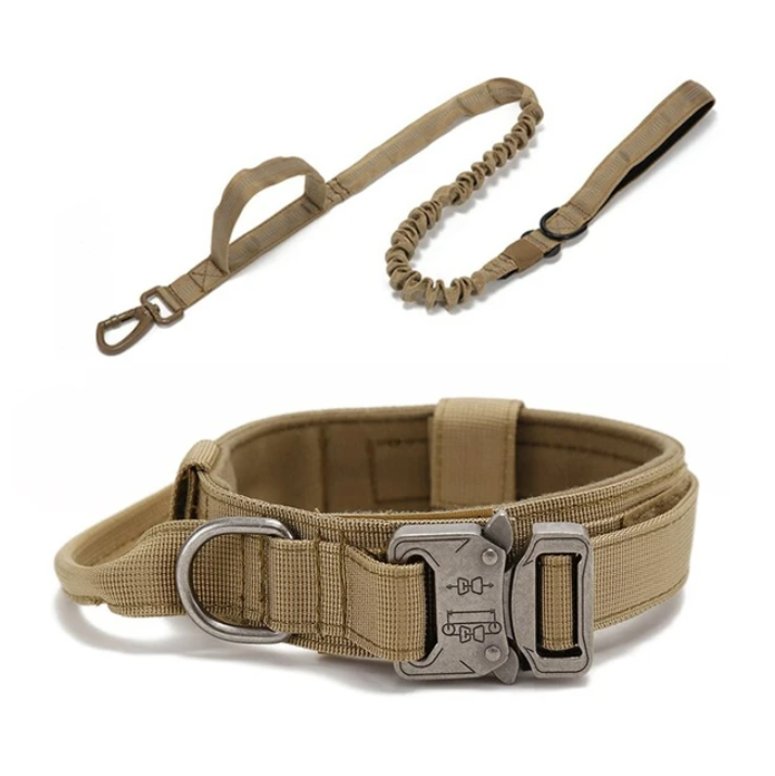 Dog Collar Military Tactical Nylon Adjustable Duty Metal Handle ...