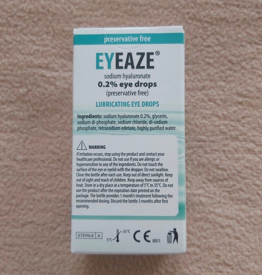 Eyeaze Lubricating Dry Eye Drops 0.2% Sodium Hyaluronate 10ml X 3 New ...