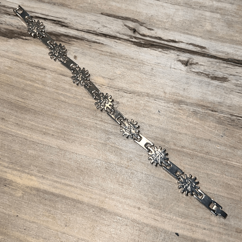 Sun Goddess Linked Sterling Silver Stamped 925 Tennis Bracelet | eBay