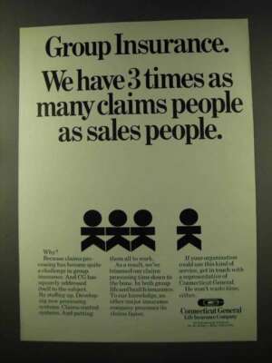 1973 Connecticut General Life Insurance Ad - Claims | eBay