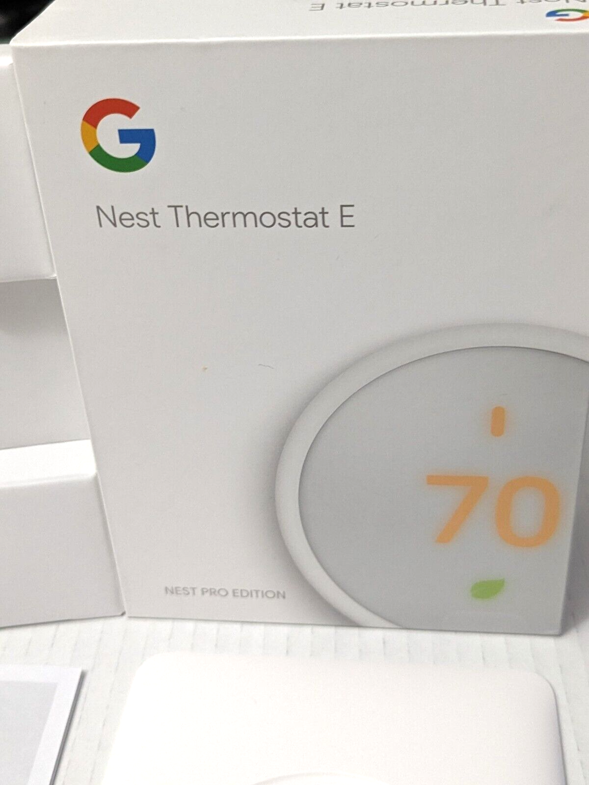 Google Nest Thermostat E - White (T4000ES) Remote Control Wi-Fi ...